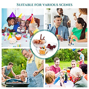 Zeyune 12 Pcs Plastic Serving Bowls Clear Party Dessert Bowls 12oz Crystal Plastic Decorative Food Bowls Mini Candy Dishes Snack Salad Bowl for Wedding Birthday Party Nut Fruit Candy Dessert Ice Cream