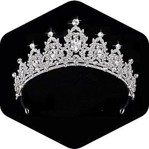 Kamirola Silver Crystal Tiaras for Women, Wedding Tiaras and Crowns for Women Tiaras Birthday Party Princess Queen Crown Hair Accessories Bride Rhinestone headbands for women
