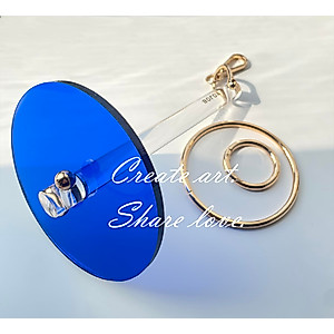 YOJOB Yarn Holder for Crocheting & Knitting, Portable Wrist Yarn Spinner for Big or Small Yarn Balls, Ideal Crochet Kit for Crafters (Round-Blue)