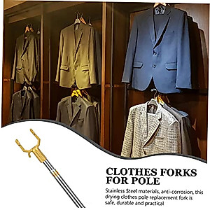CRILSTYLEO 3pcs Clothes Rail Fork Closet Hangers for Clothes Decked Accessories Tool Hangers Garment Hook Pole Heads Clothes Pole Accessories Clothes Pole Replacement Forks Drying Pole Head