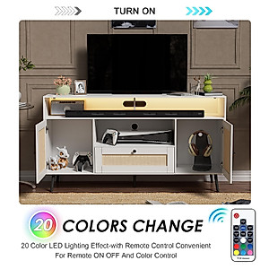PAKASEPT TV Stand for TVs Up to 65 Inches, Entertainment Center Wood TV Stand with Sliding Doors & Shelves, TV Console Table Media Cabinet with Storage for Living Room Bedroom