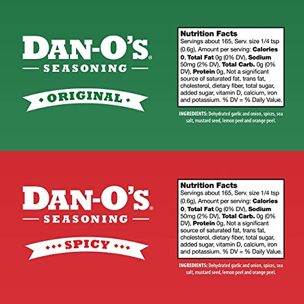Dan-O's Seasoning Small 2 Bottle Combo | Original & Spicy | 2 Pack (3.5 oz)