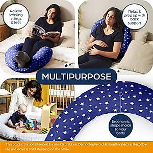 Niimo XXL Pregnancy Pillow & Baby Feeding Pillow - 2022 Double Platinum Winning Maternity Pillow, 100% Cotton Pregnancy Pillow Cover, Machine-Washable Pregnancy Body Pillow, Pregnancy Must Haves