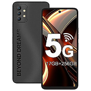 UMIDIGI A13 PRO MAX 5G Cell Phone, 17GB+256GB Android 12 Unlocked Smartphone with 6.8" Full Screen 64MP AI Triple Camera MediaTek Dimensity 900 5150mAh Battery Smartphones Black