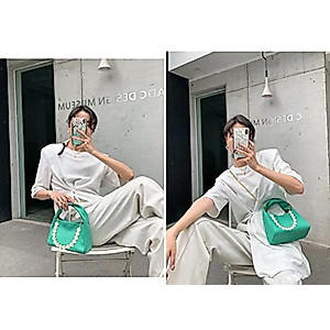 Small Goatskin Top Handle Clutch Handbags (4-Green)