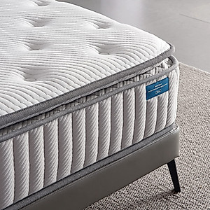 12 Inch Queen Mattress, Lechepus Cool Gel Memory Foam Hybrid Mattress with Pocket Innerspring, Medium Firm Pillow Top Mattresses for Supportive & Pressure Relief