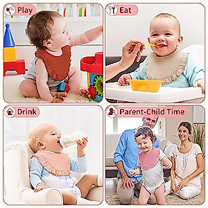 Omisy 8 Pack Baby Bibs, Drooling Toddler Cotton Snap Bibs for 2-36 Months Baby Girls and Boys, Absorbent Teething Bibs, Gifts for New Mom Dad