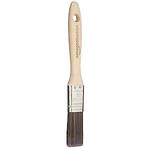 Amazon Basics 1" Flat Edge Master Pro Paint Brush, Polyester, Brown