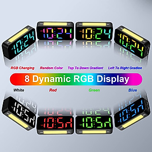 Topski Alarm Clocks for Heavy Sleepers, Vibrating Alarm Clock with Bed Shaker, Night Light, Large Display, Dimmable Loud Clock for Adults Hearing Impaired Deaf Seniors Teens (RGB)