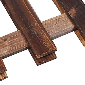 Happyyami Wood Yard Fence Rustic Farmhouse Fence Garden Edging Wooden Landscape Edging Short Fence Garden Border Edging Edger Lawn Edge Trim Garden Outdoor Fence Christmas Tree Metal Cut Off