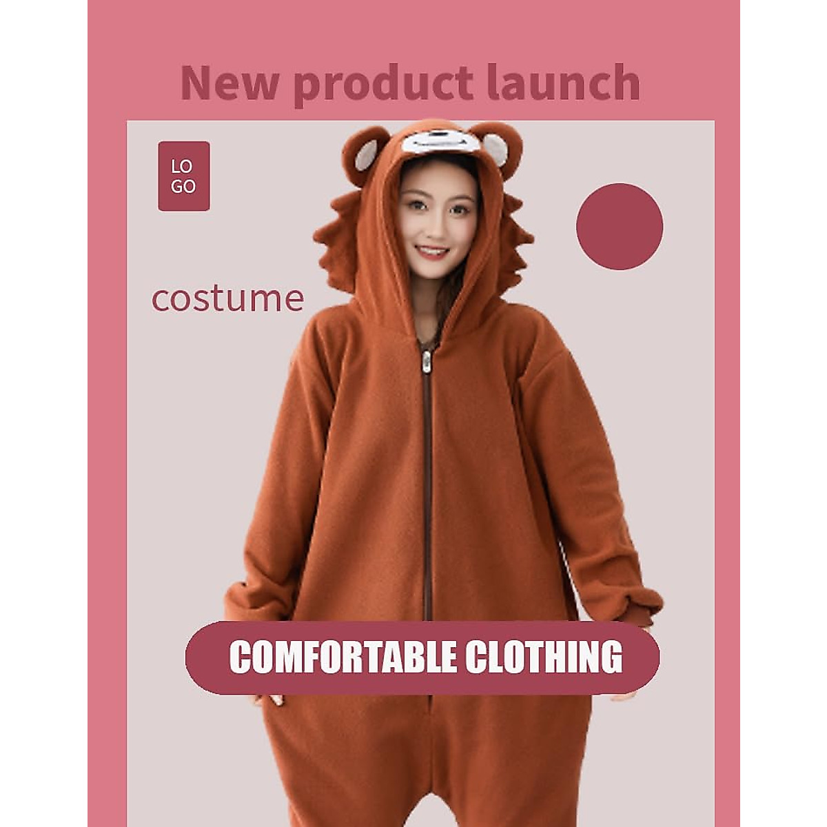Unimyst Unisex Kids Bear Onesie Pajamas, Polar fleece Role Playing Animal One Piece Halloween Costume Pajamas Home Clothing