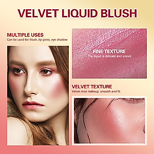 Liquid Blush, Natural Matte Finish Looking, Dewy Cheek Tint Cream Blush for Cheeks, Soft Cream Face Blush, Moisturizing Lightweight Blendable Feel(Rose 02)