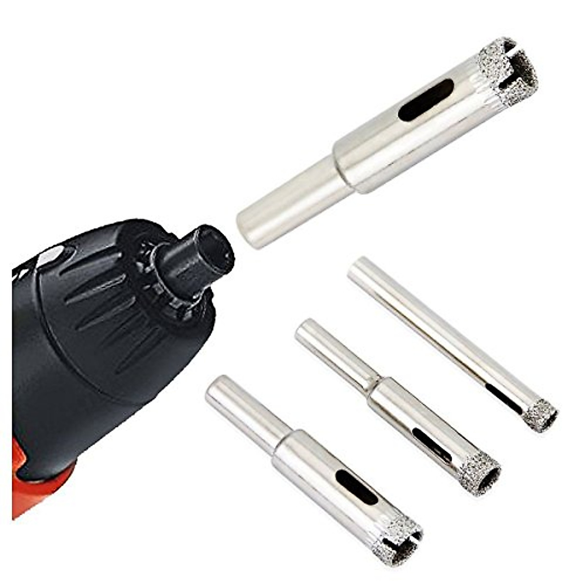 LepoHome 10 PCS Hollow Core Drill Bit Set for Ceramic, Glass, Porcelain Tile Diamond Hole Saw Tile Set Glass Drill Bit, 1/4 to 1-1/5 Inch