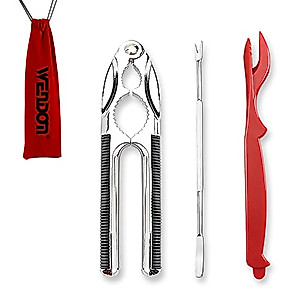 WENDOM Crab Lobster Crackers and Tools Set 3pcs Includes Crab Leg Crackers, Lobster Shellers, Crab Forks/Picks and Portable Storage Bag Seafood Tools (3)