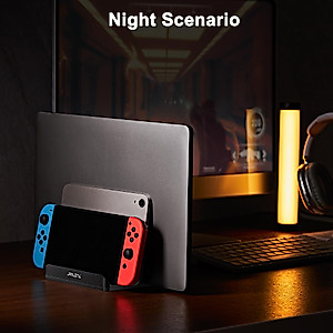 JARLINK Adjustable Vertical Laptop Stand, Desktop Stand Adjustable Laptop Holder with 2 Slots (up to 17.3 inches), Compatible with All MacBook Pro/Air/Microsoft Surface, Newly Designed, (Black)