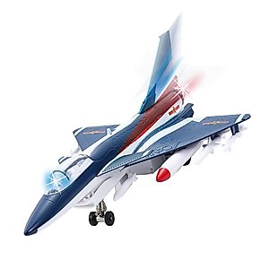 Taktik Metal Airplane Model Kit Blue Stealth Bombers and Fighter Planes Pull Back Aircraft Real Jet Sound Plane Models Toys for Boys, Girls and Adults