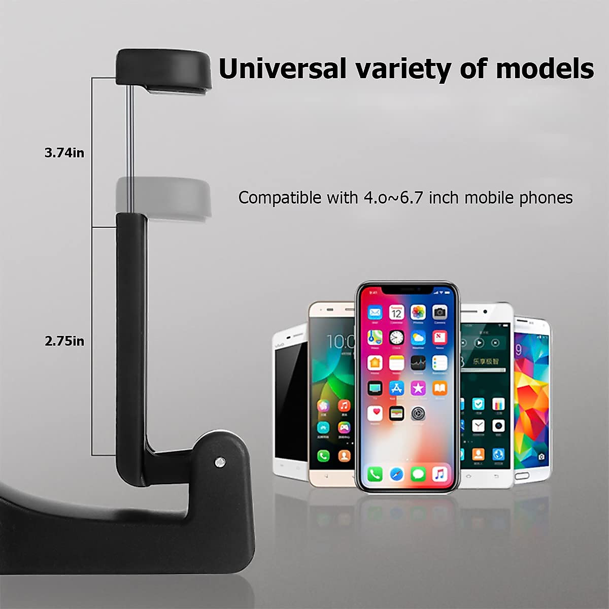 AICEL 2PCS Car Headrest Phone Mount, Backseat Magnetic Phone Holder, Rear Car seat Headrest Storage Hook, Auto Hooks Hanger with Lock and Phone Bracket for Hanging Bag Grocery (Silver/Hold)