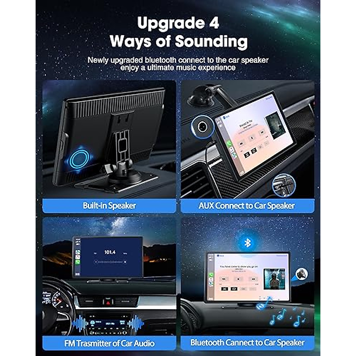 9-Inch Wireless Car Stereo with Carplay, Backup Camera, GPS Navigation, Android Auto - by LAMTTO