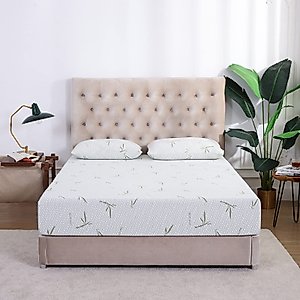 King Size Mattress in a Box, 10 Inch Gel Memory Foam Mattress with Bamboo Cover, Cooling Bed Mattress Made in USA, CertiPUR-US Certified