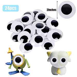 DECORA 2 Inch Wiggle Googly Eyes with Self Adhesive Set of 24