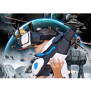 LYWYGG 7X5FT Outer Space Backdrop Galaxy Wars Photo Backgrounds Boys Party Supplies Black Stars Science Fiction Photography Backdrop Kids Birthday Decorations Banner CP-248