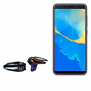 BoxWave Gaming Gear Compatible With CellAllure Chic X2 - Touchscreen QuickTrigger Auto, Trigger Buttons Autofire Gaming Mobile FPS - Jet Black