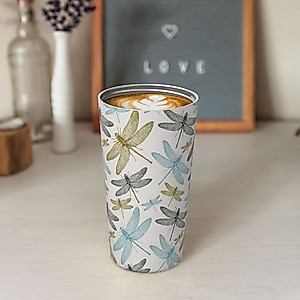 WANGXUEE simple dragonfly Print 500ml Stainless Steel Travel Tumbler Double Wall Vacuum Insulated Coffee Mug