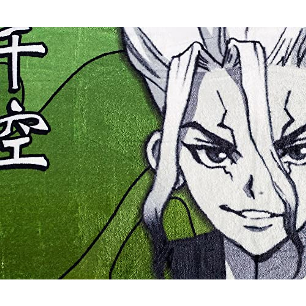 Dr. Stone Senku Ishigami Plush Fleece Throw Blanket | Super Soft Decorative Cover for Sofa and Bed, Cozy Home Decor Room Essentials | Anime Manga Gifts and Collectibles | 45 x 60 Inches