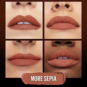 Maybelline Color Sensational Ultimatte Matte Lipstick, Non-Drying, Intense Color Pigment, More Sepia, Mid-Tone Camel, 1 Count