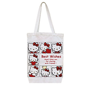 NGCJZF Kawaii Kitty Canvas Tote Bag Kitty's Large Reusable Grocery Bag/Shopping Bag/Lunch Bag/Gym Bag for Women Cute Aesthetic