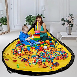 Vogano Toy Storage Organizer & Play Mat for Kids Bin Toys Box Boys Girls Playroom Holders Rooms (grey)