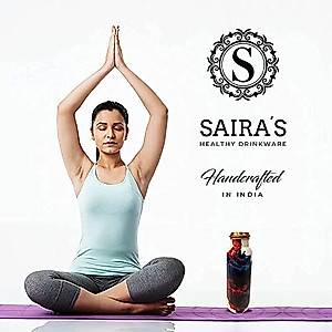 SAIRAs, 100percent PURE COPPER WATER BOTTLE LARGE 32 OZBoost Your Health Handcrafted To PerfectionKeep Hydrated Ayurvedic Water BottleLeak Proof Design, WHITE