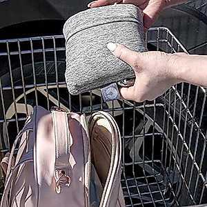 Boppy Compact Shopping Cart Cover, Antibacterial Treated, Gray Heathered with Storage Pouch, Easy-on Stretch Fabric for Single and Wide Shopping Carts, Highchairs and Playground Swings, 6-48 Months