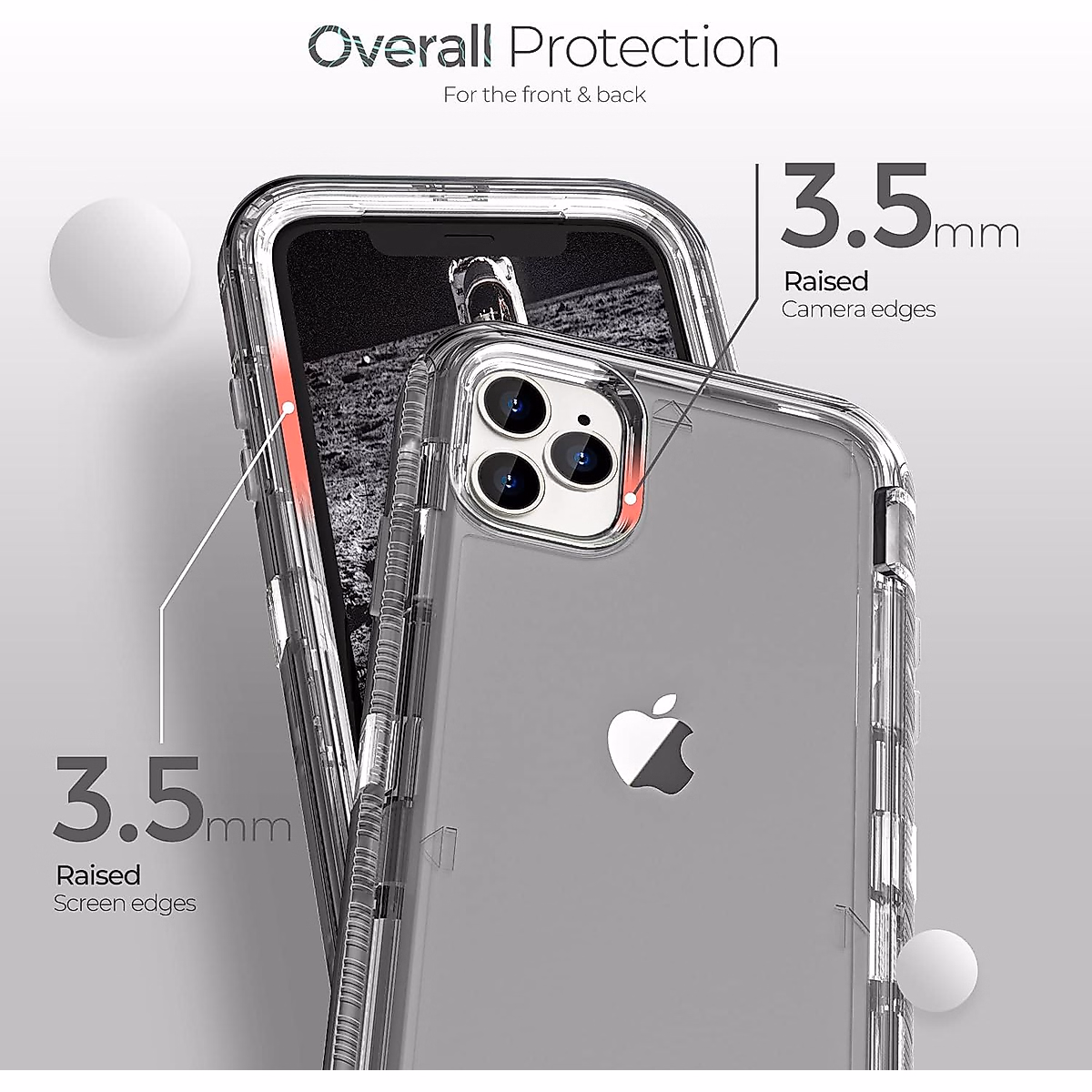 ORIbox for iPhone 14 Pro Max Case Gray, [10 FT Military Grade Drop Protection], Transparent Heavy Duty Shockproof Anti-Fall Case for iPhone 14 Pro Max Phone Case,6.7 inch,3 in 1, Crystal Gray