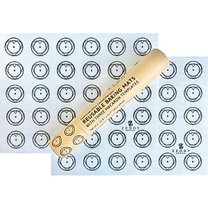 Zeddy Essentials Silicone Macaron Baking Mat With Three Macaron Templates, 2 Set, Non-Stick, Food Safe