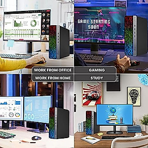 BTO RGB Gaming PC Desktop - Intel Core i5 7th Gen, 16GB DDR4 Ram, 1TB SSD, NVIDIA GeForce GTX 1050 Ti 4GB Graphics Card, Windows 10 Pro, Computer Tower for PC Gaming, HDMI (Renewed)