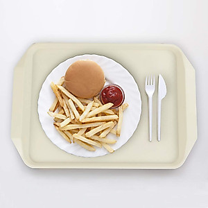 Utiao Plastic Fast Food Serving Trays for Eating, 4 Packs, Off-White