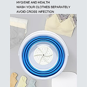 Pssopp Portable Bucket Washer, Foldable Mini Laundry Machine Portable Washing Machine USB Powered Mini Foldable Washer for Baby Clothes Socks Underwear