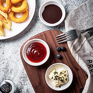 UIBFCWN Sauce Dish Dipping Bowls, 30 Pack Ceramic Dip Bowls Set, 1.2 Oz Soy Sauce Dish, White Dipping Bowls Bulk, Asian Sauce Bowls for Ketchup, BBQ, Condiments, Appetizer