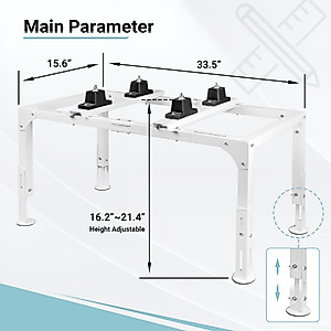 Eastrexon Mini Split Ground Stand, Adjustable Anti-Vibration Mini Split Stand w/ 400LBS Load Capacity, Heavy Duty AC Stand for 9,000-18,000 BTU Ductless Mini Split Air Conditioner Heat Pump