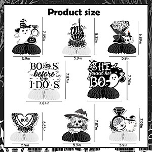 Wonmelody Halloween Bachelorette Party Decor She Found Her Boo Honeycomb Centerpieces Halloween Bridal Shower Decor Boochelorette Ghost Spooky October Decor for Gothic Halloween Wedding Bachelorette