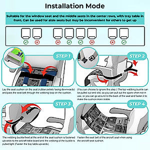Fufu Baby Toddler Travel Bed, Kids Airplane Footrest, Airplane Seat Extender, Travel Essential, LegRest, Lie Down; Portable Anti-Slip, Side Pockets Transportation