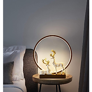 Darklove 2pcs Elk Resin Home Decor Lucky Deer Statue Luxury Style Creative Craft Reindeer Figurines for Living Room, Bedroom, Office Desktop (White)