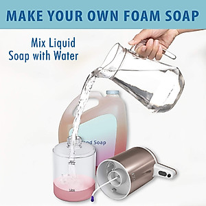 iTouchless, Rust-Free Stainless Steel Automatic Touchless Pump, Mix Your Own FoamSoap, Restroom, Bathroom, Kitchen, Save Time and Money, Soap Dispenser, 11 fl oz, Ultraclean, Rose Gold