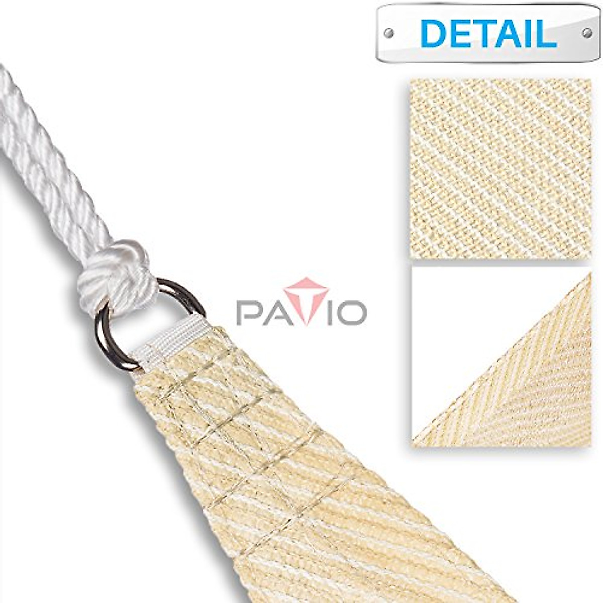 Patio Paradise 8' x8'x 8' Beige Sun Shade Sail Triangle Canopy - Permeable UV Block Fabric Durable Outdoor - Customized Available…