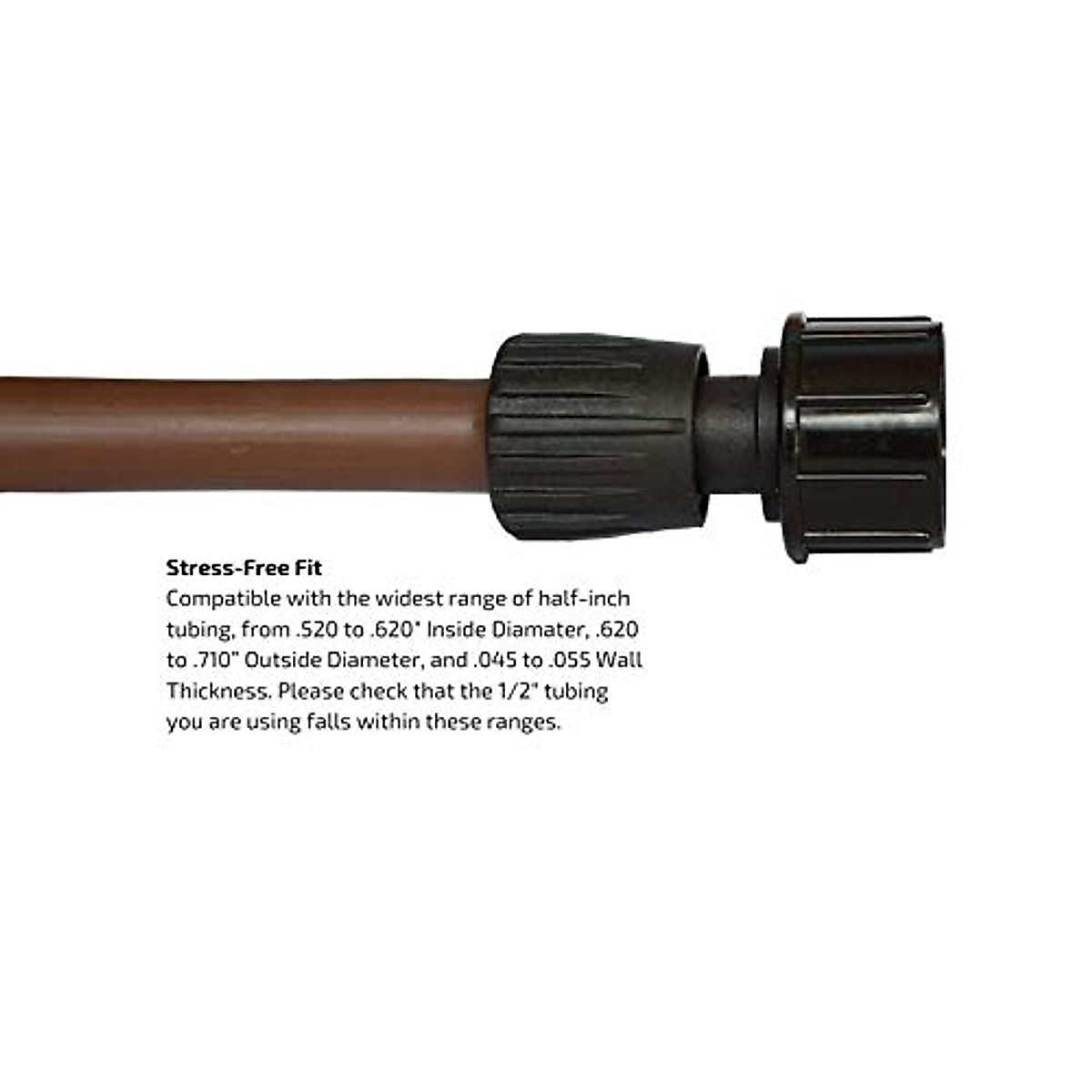 Habitech 3-Pack 1/2 Inch Drip Irrigation Tubing to Faucet/Garden Hose Adapter - Reusable Connector Fittings for Most Rain Bird, Orbit, Dig, Toro 1/2 or 5/8 Tubing x 3/4" FHT