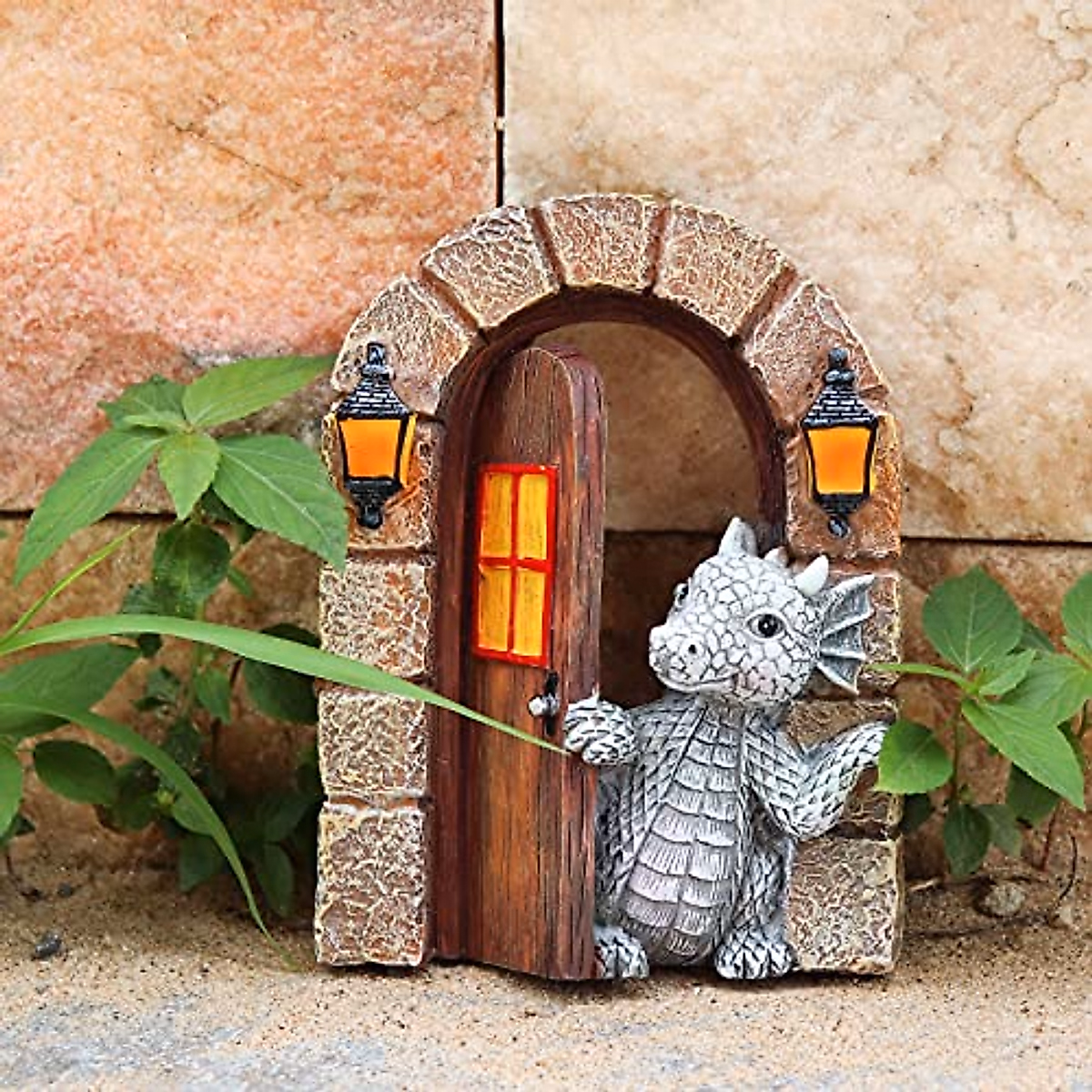 Lovely Courtyard Dragon Sculpture, Outdoor Window Dragon Statue, Dragon Garden Statues, Resin Garden Dragon Statue, Outdoor Dragon Ornaments, Outdoor Garden Dragon Decor Statue