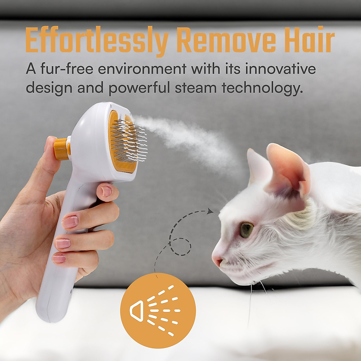 Cat Steam Brush 2024 New Rechargeable Self-Cleaning Pet Grooming Tool for Indoor Cats Long and Short Hair Cats and Dogs Steamy Hair Comb Steamy Massage Shedding Relief