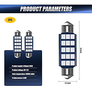 Hawyet 2 PCS Car LED Roof Lights Bulb, 42MM 12V Super Bright Double Tip Waterproof Vehicle Read Lights, Universal Durable 2835 Chips Indoor Lights for License Plate Stepwell Door (Blue Light)