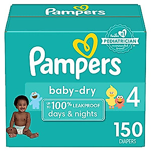Diapers Size 4, 150 count - Pampers Baby Dry Disposable Diapers